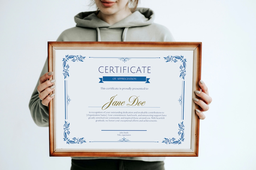Appreciation Gift, Certificate Template - Editable Canva Digital ...