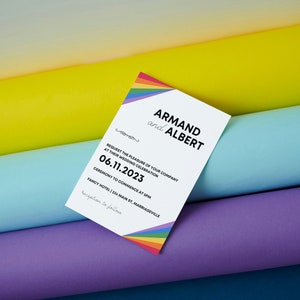 LGBTQ Pride Rainbow Wedding Invitation Template, Editable Digital ...