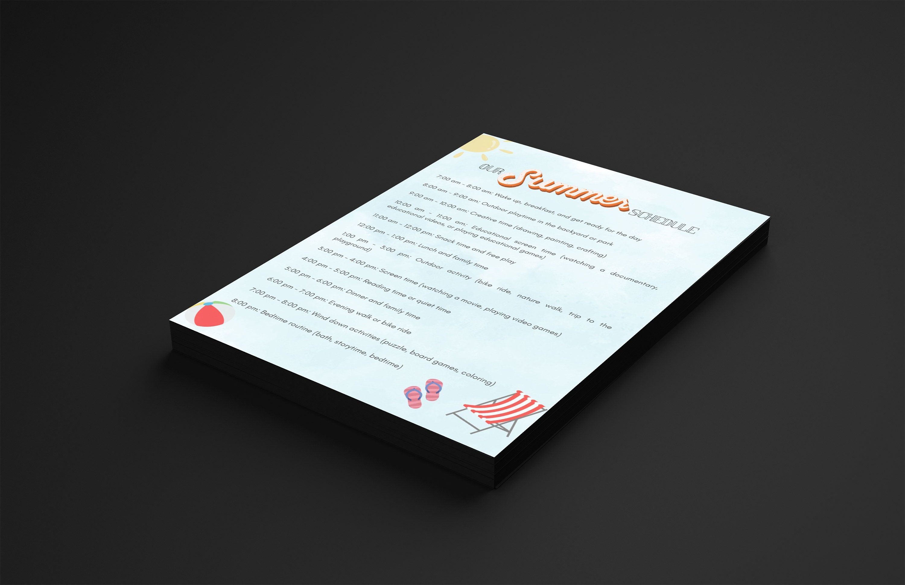 Kids Summer Schedule Printable PDF Fun & Educational Daily Planner for ...