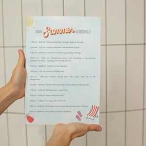 Kids Summer Schedule Printable PDF Fun & Educational Daily Planner for ...