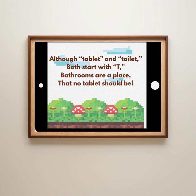 Funny Kids Bathroom Rules Poem Print, Restroom Wall Art (digital ...