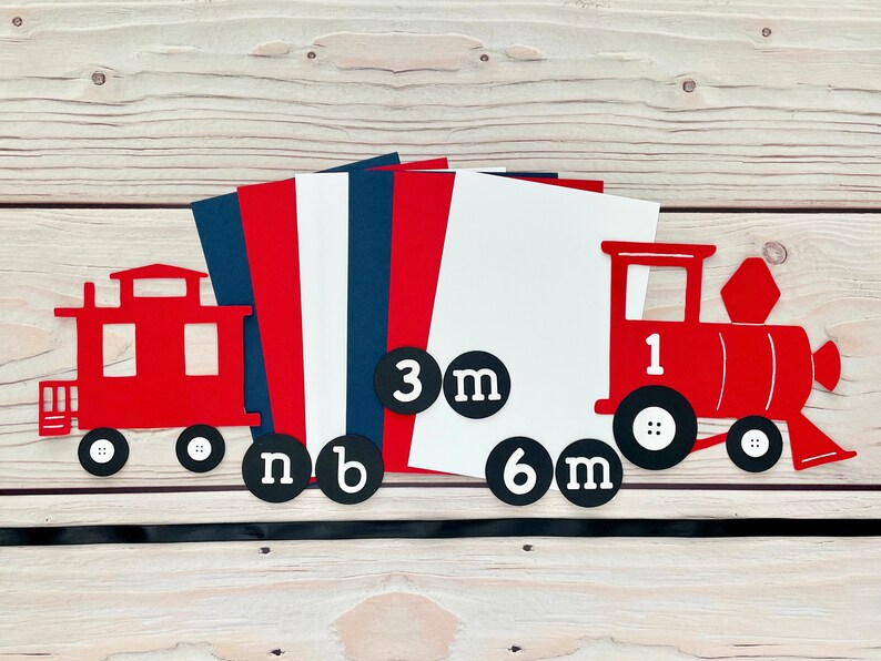Custom Train Milestone Banner, Month by Month Pictures, Birthday Banner ...