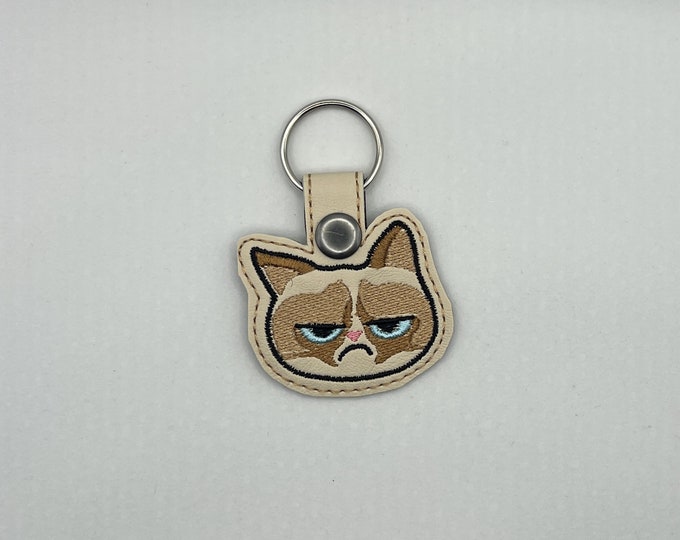 Grumpy Cat, Keychain, Key Fob, Snap Tab, Luggage Tag, Zipper Pull, Bag ...