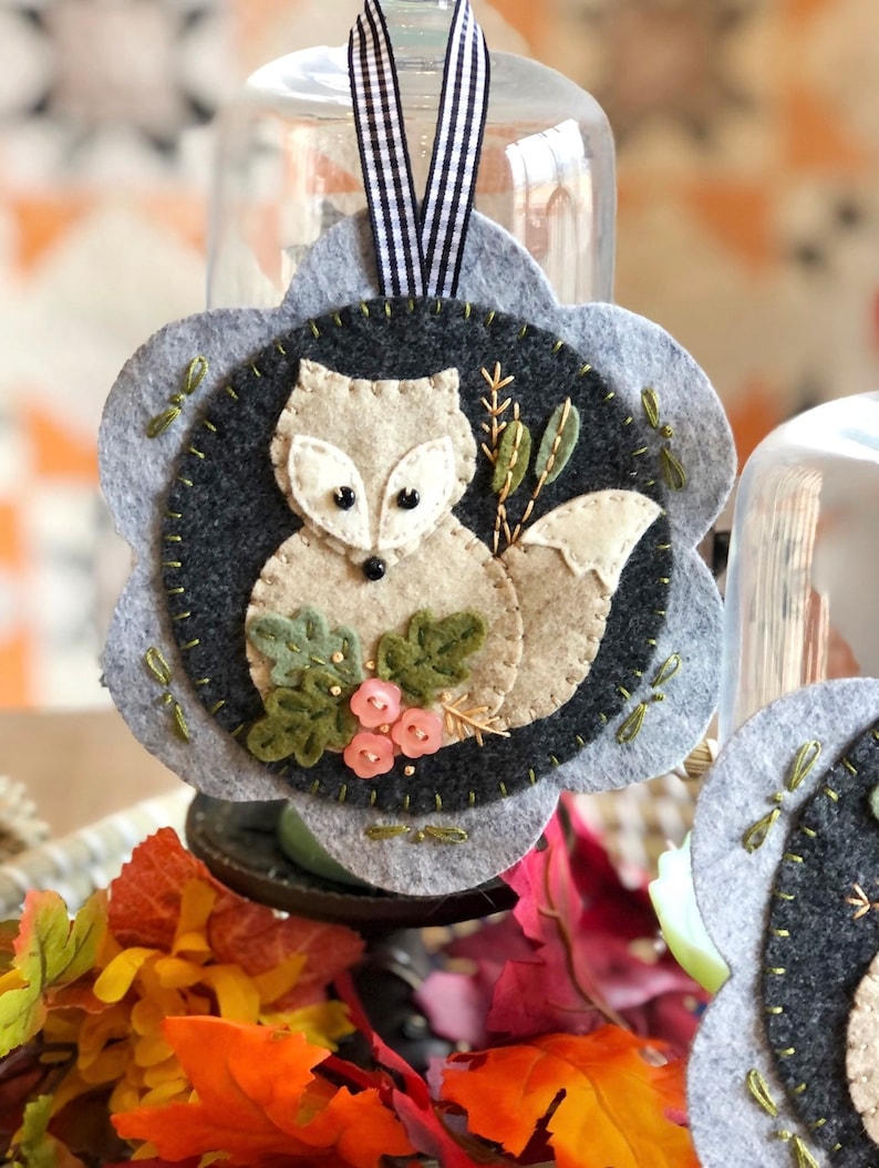 PDF Woodland Fox Felt Ornament Sewing Diy Craft Pattern Gray Neutral ...