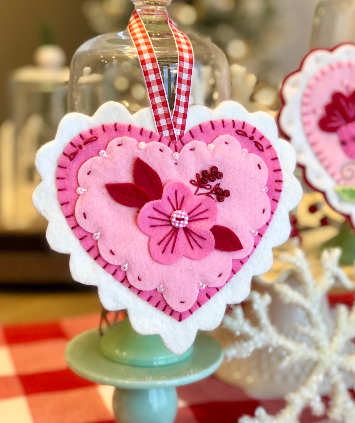 PDF PATTERN Flowering Felt Ornament Pattern. Valentine Felt Diy Craft ...