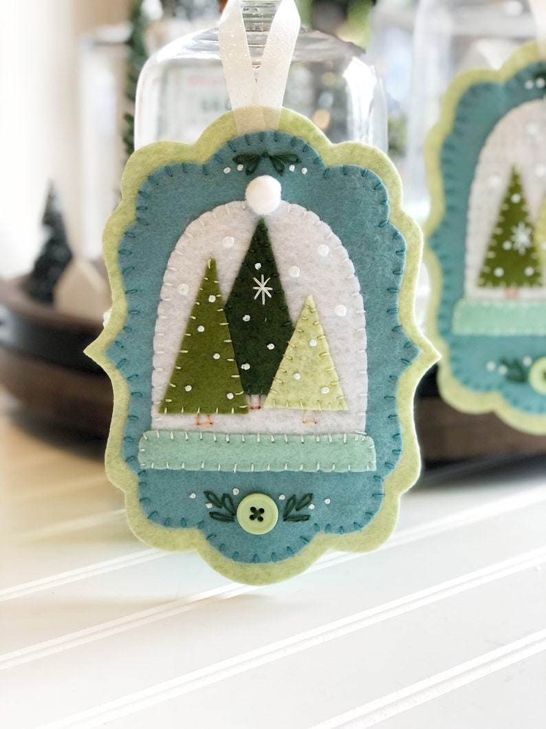 PDF Winter Snow Globe Felt Ornament Pattern Blue Winter Felt - Etsy