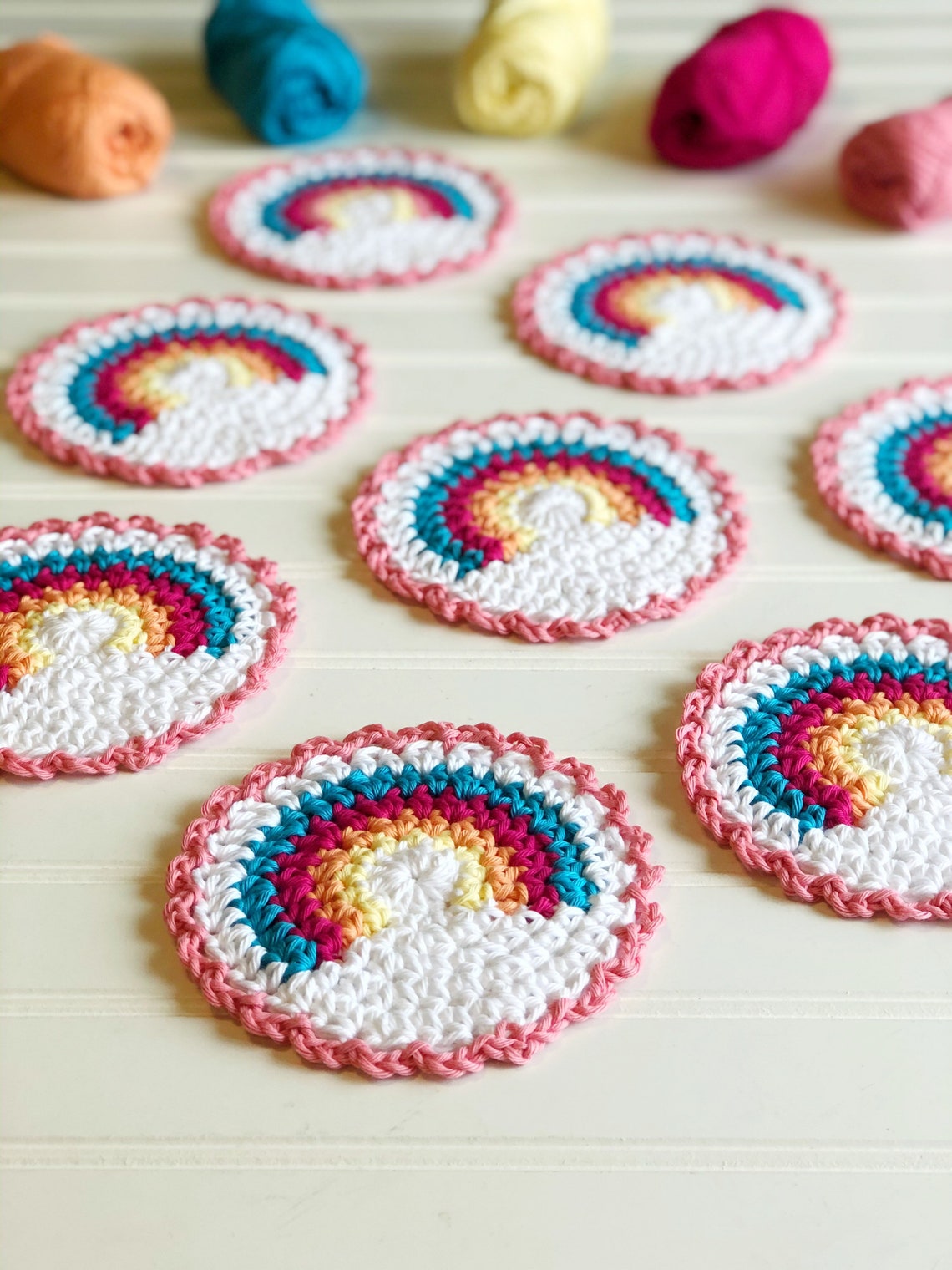 PDF PATTERN for Rainbow Crochet Coaster Rainbow Coaster | Etsy