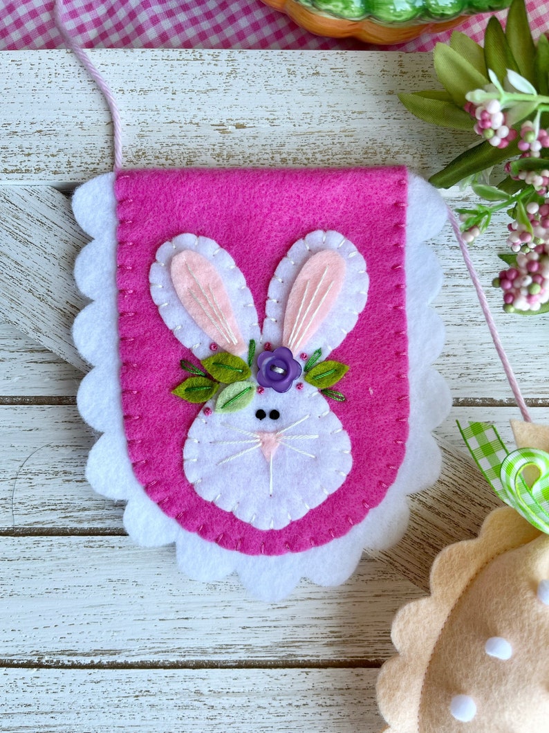 PDF Scalloped Easter Bunting Felt Sewing Pattern Spring Garland Banner ...