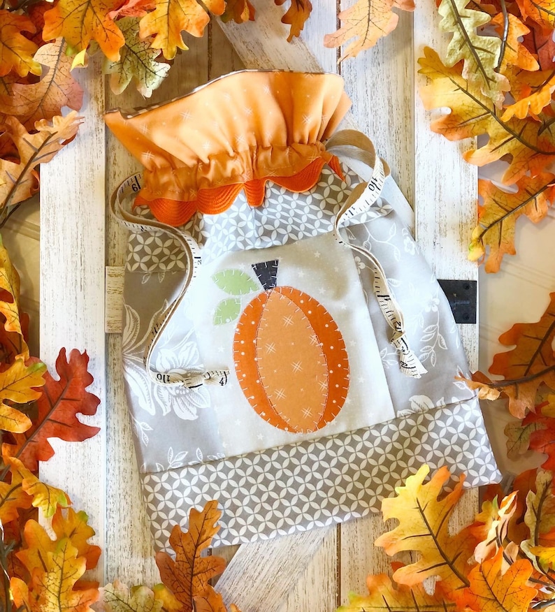 PDF Pattern Pumpkin Applique Drawstring Bag - Etsy