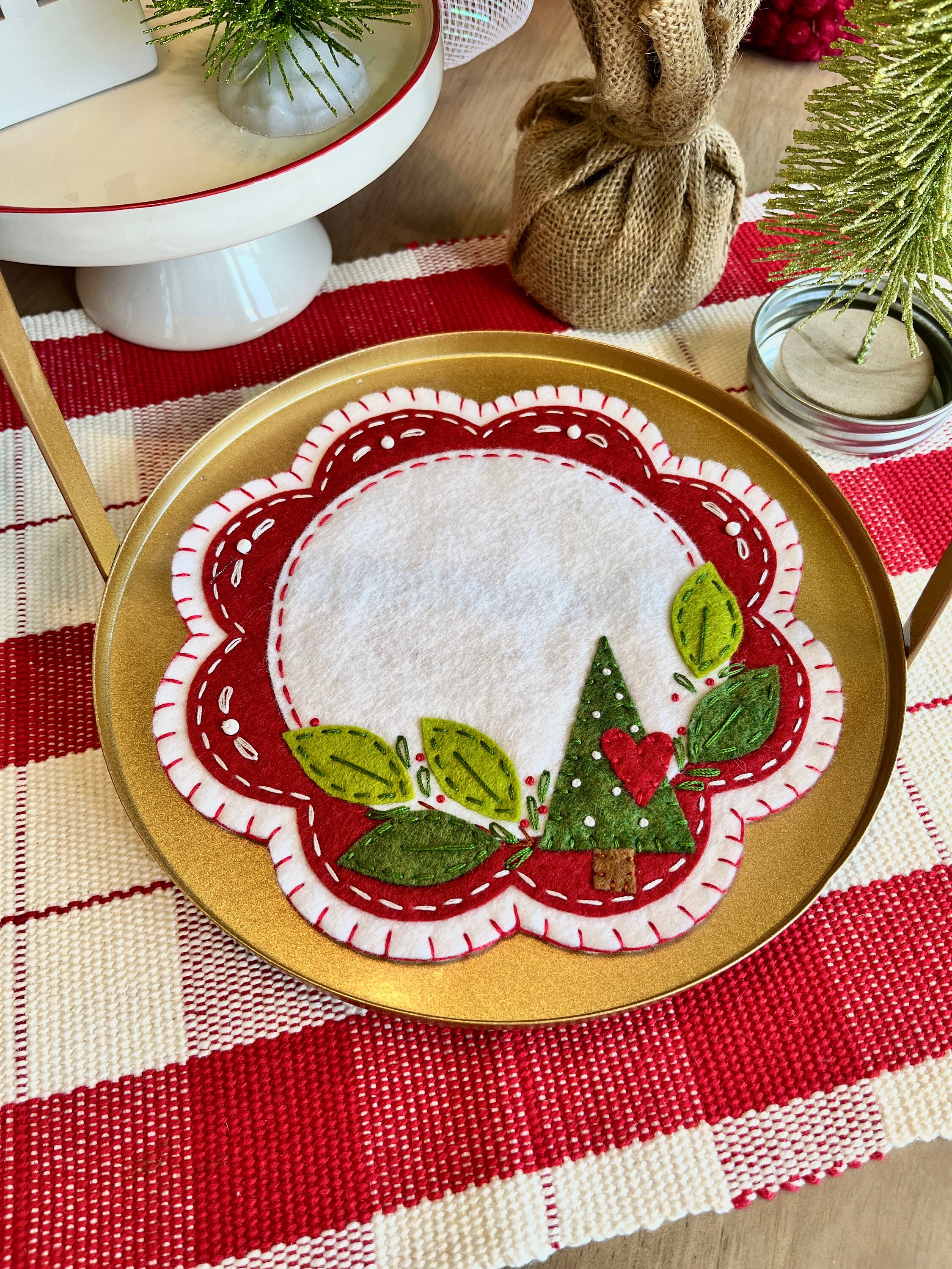 PDF Christmas Tree Candle Mat Cozy Felt Pattern - Etsy