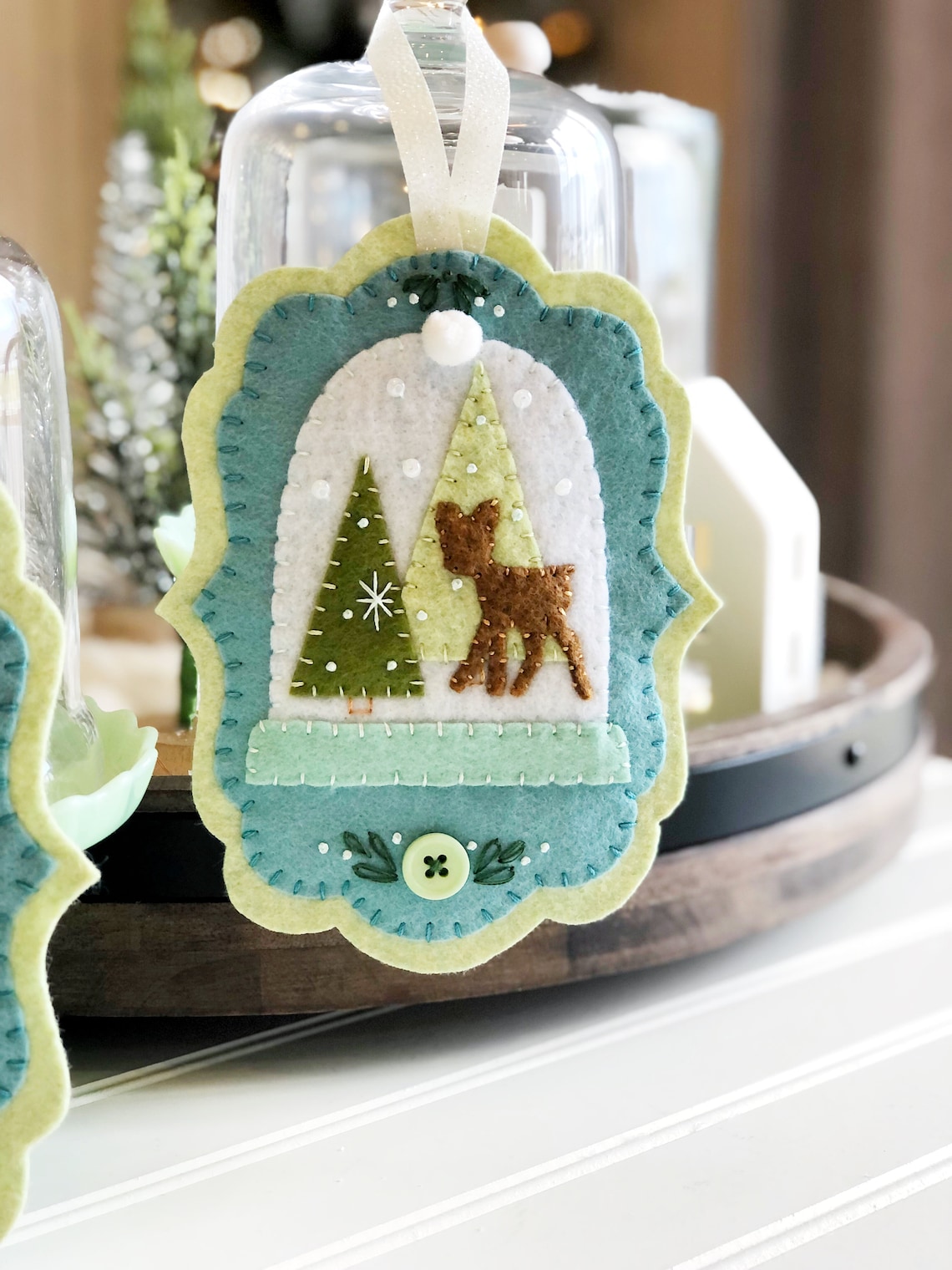 PDF Winter Snow Globe Felt Ornament Pattern Blue Winter Felt - Etsy