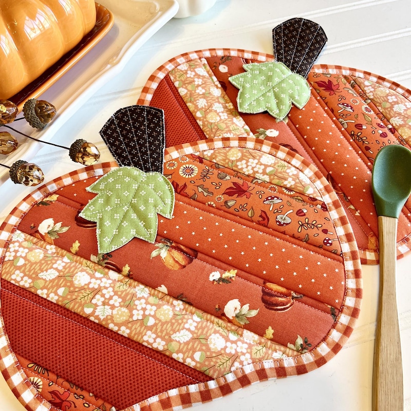 Pumpkin Placemats Quilted - Etsy