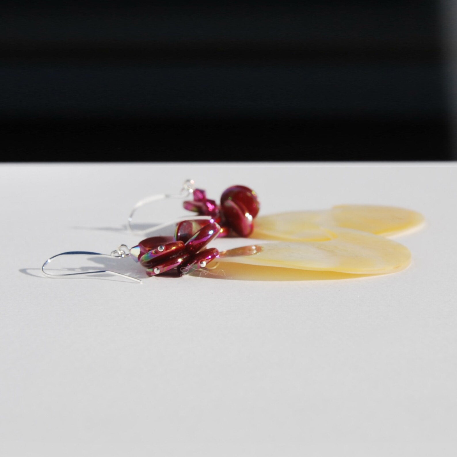 Funky Handmade Paisley Shell and Mother of Pearl Earrings - Etsy