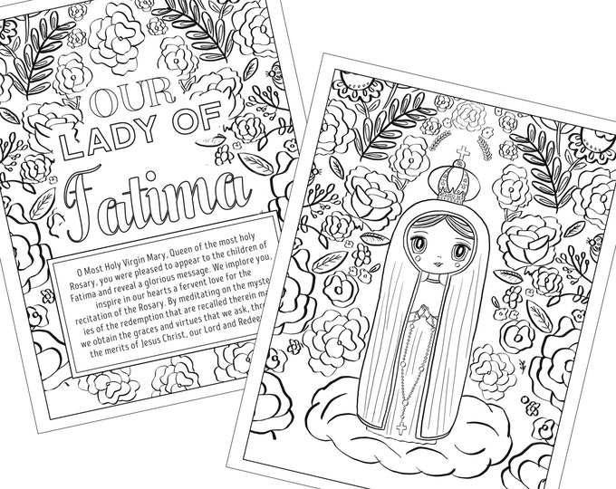 Our Lady of Fatima Coloring Page - Etsy