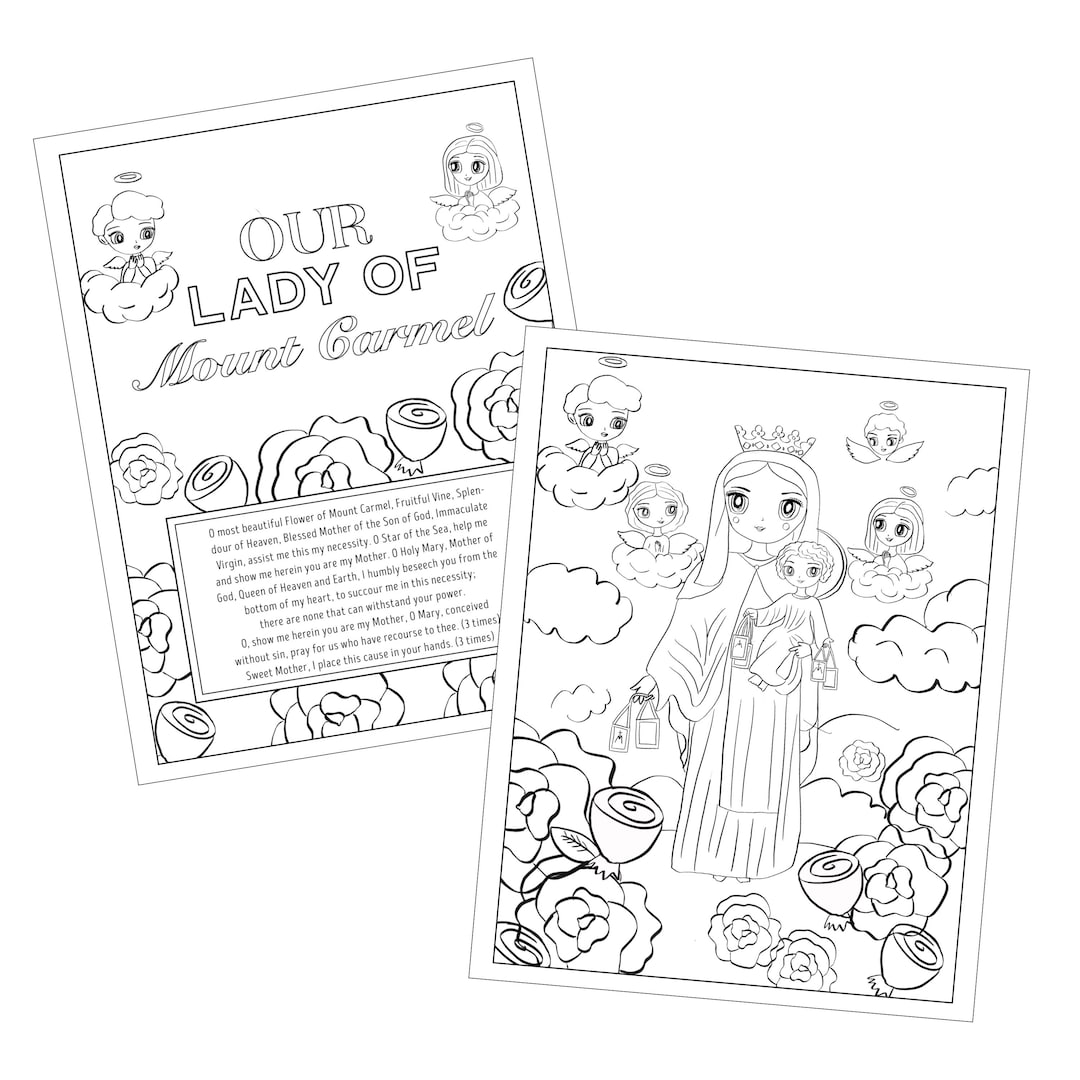 Our Lady of Mount Carmel Coloring Page - Etsy