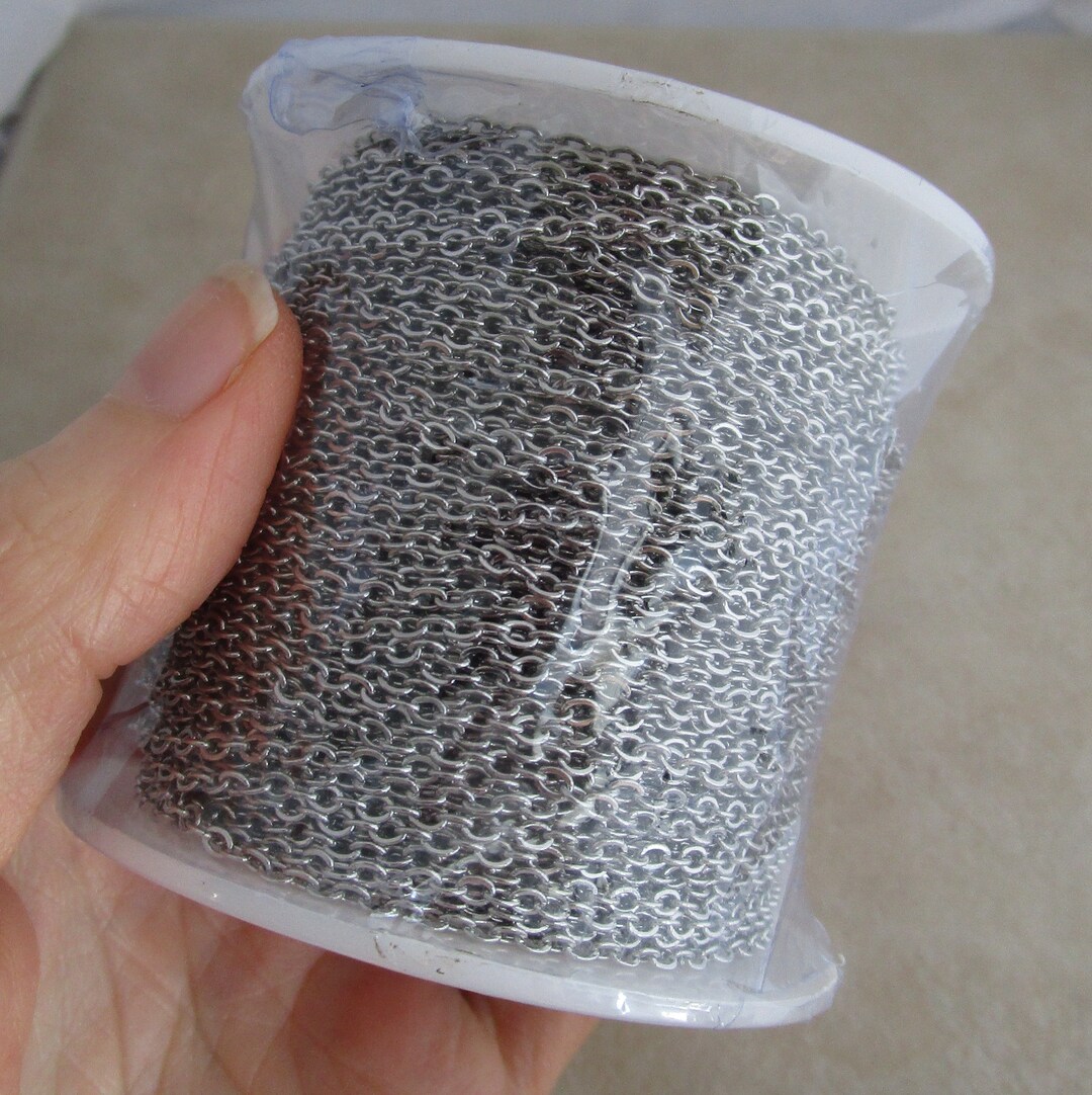 164 Feet 1.7mm Wide Cable Chain X 2.8mm Long Stainless Steel ...