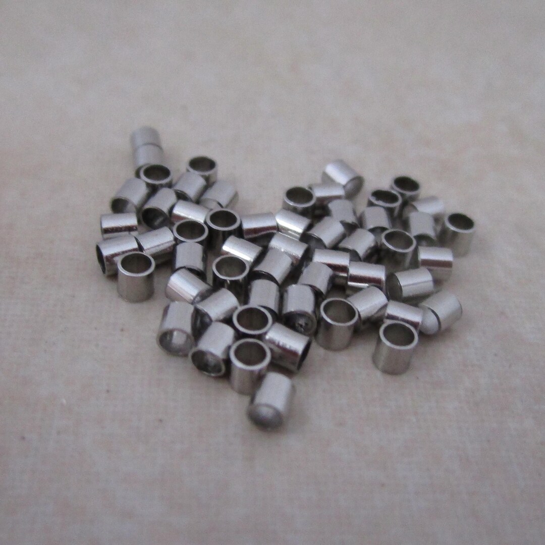 50 Stainless Steel Crimp Tubes 1.9mm X 1.9mm - Etsy