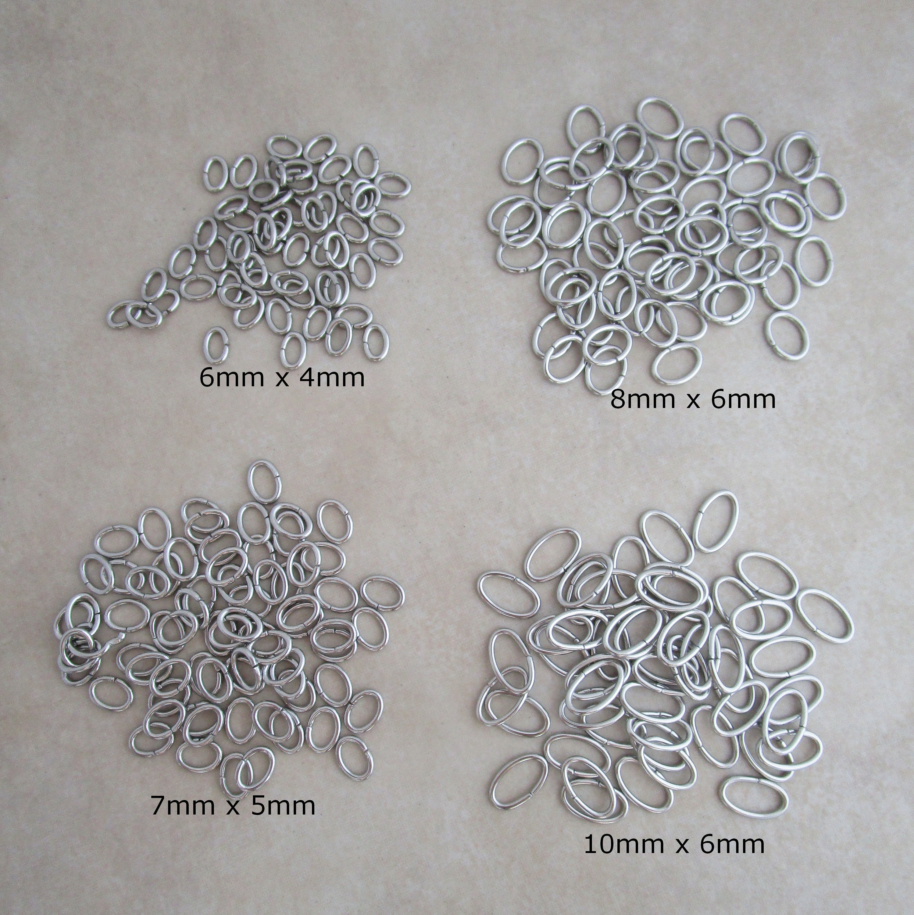 100 Stainless Steel Oval Open Jump Rings 18 Gauge 4 Size - Etsy