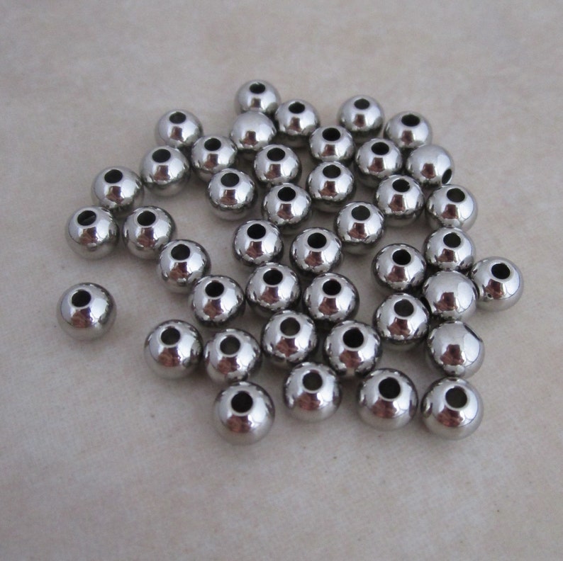Stainless Steel 5mm Round Seamless Beads 304 Hypoallergenic - Etsy
