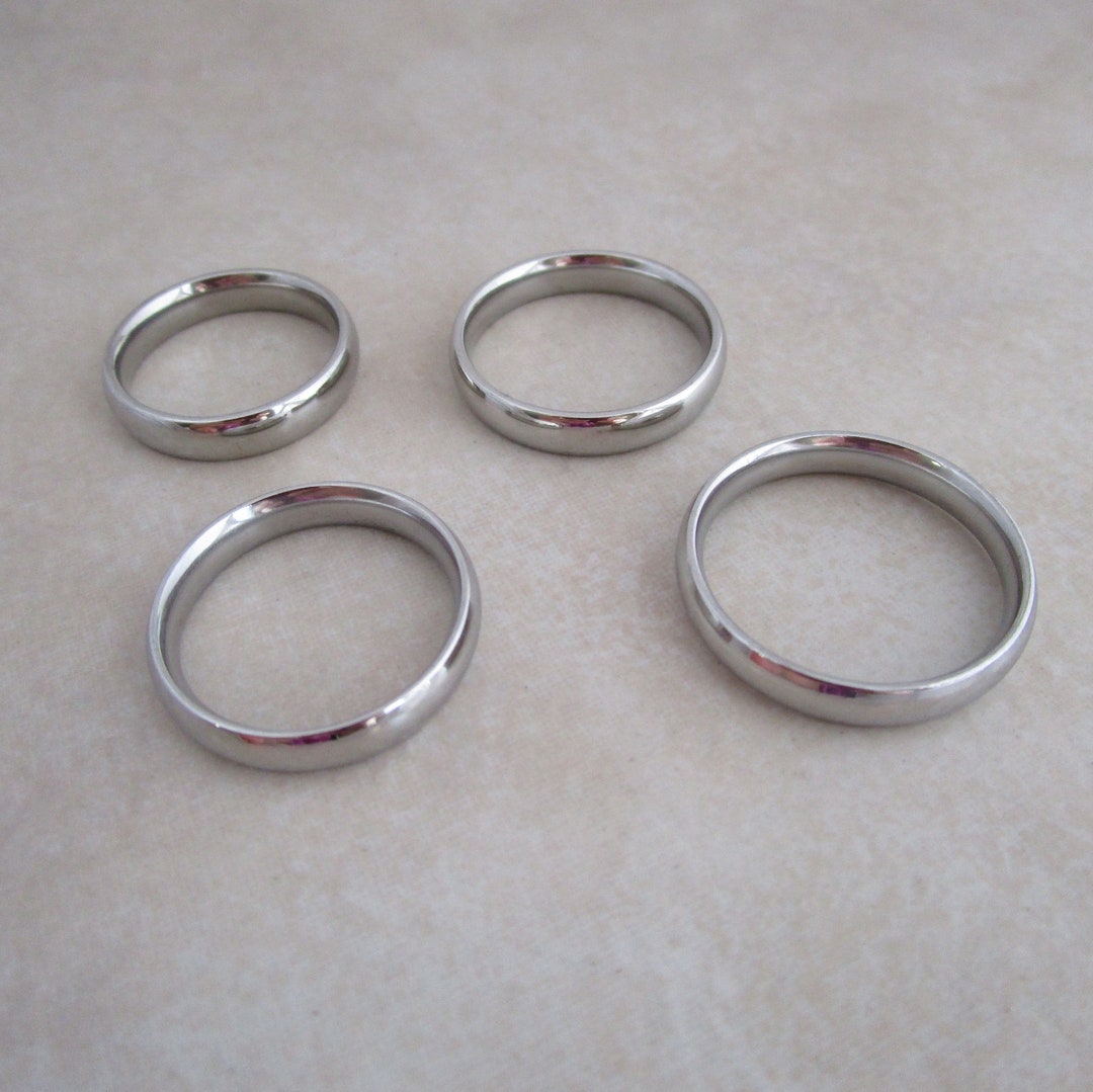 Stainless Steel Plain Ring Band 304 Hypoallergenic 4 Size Options - Etsy