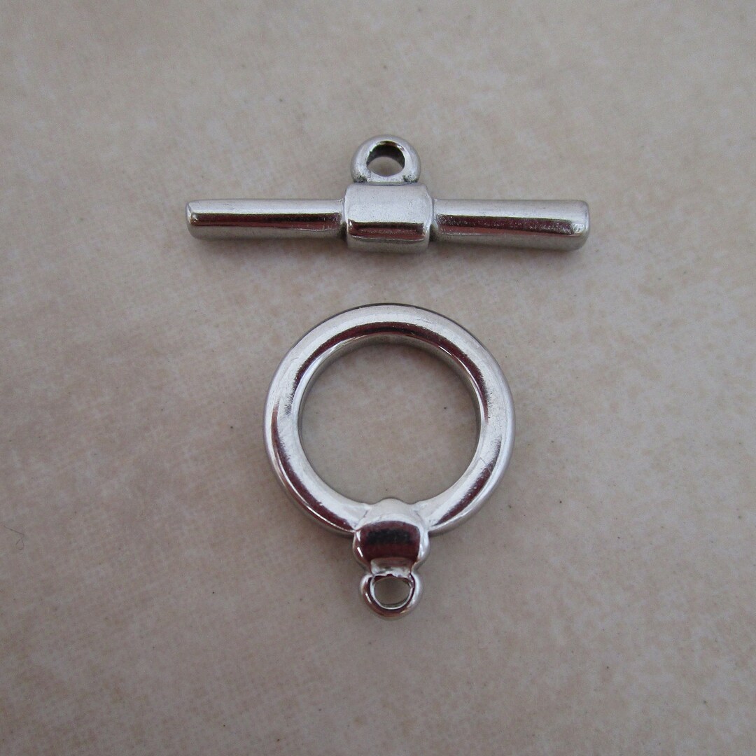 2 Hypoallergenic 304 Stainless Steel Heavy Weight Toggle Clasps 14mm ...