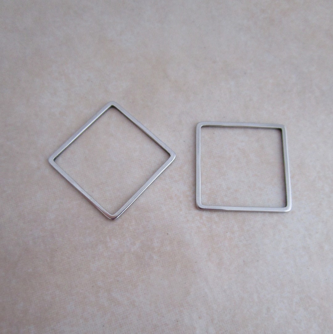 20 Stainless Steel 20mm Geometric Square Links Connectors ...