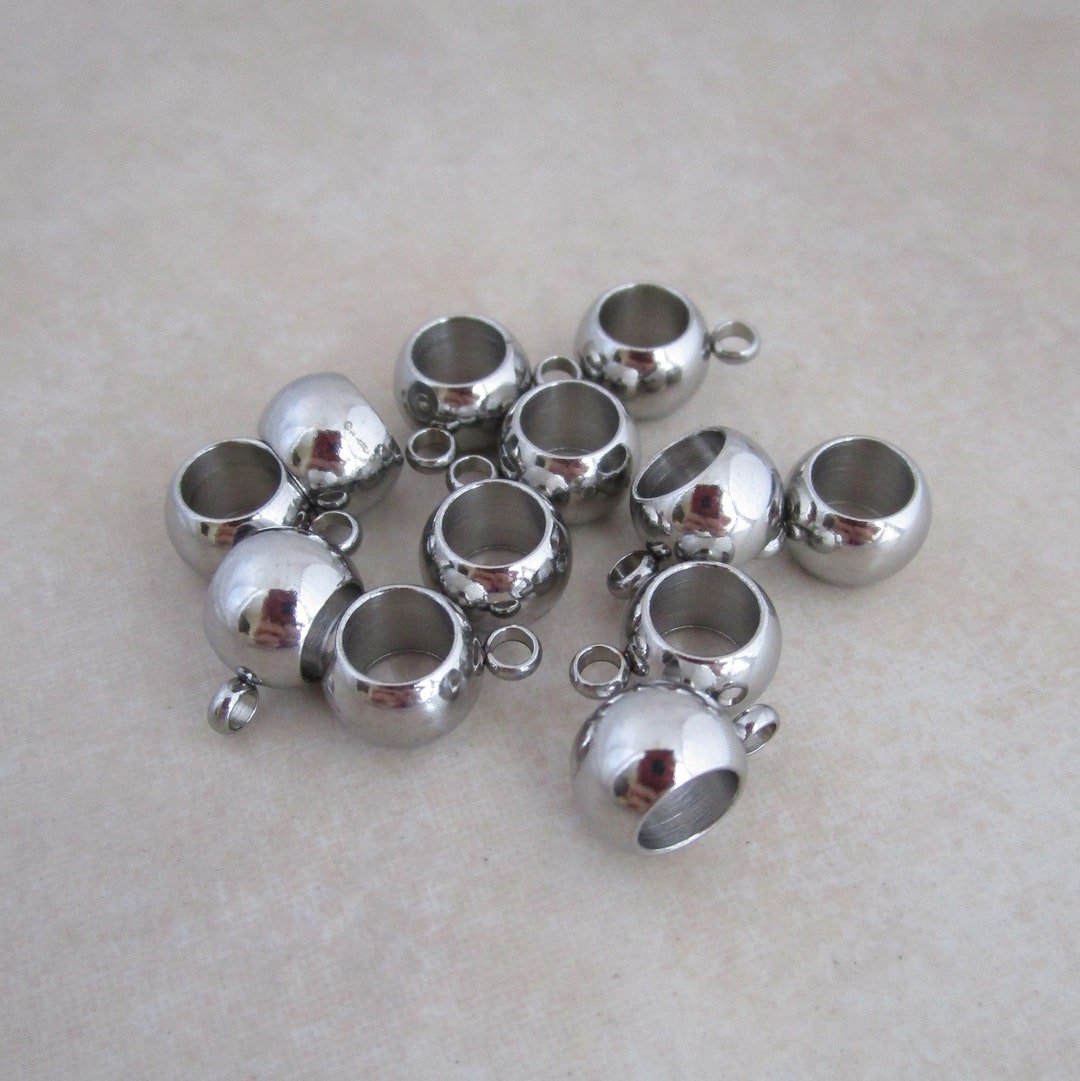 4.8mm Large Hole Bead Bail Stainless Steel Hangers 5.5mm Wide ...