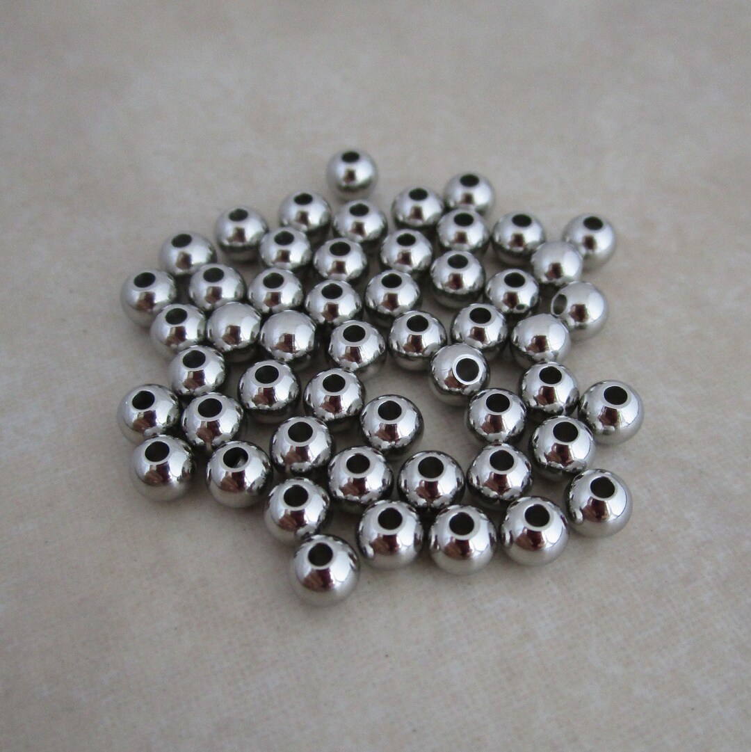 4mm Round Beads Stainless Steel Seamless 1mm Hole - Etsy