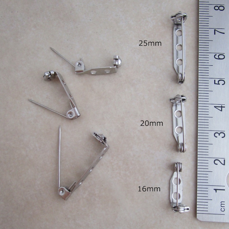 20 Pin Backs Hypoallergenic Stainless Steel 3 Size Options - Etsy