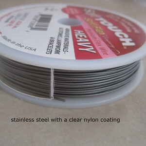 100' Soft Touch Clear Steel Beading Heavy Jewelry Wire 49 Strand .024 ...