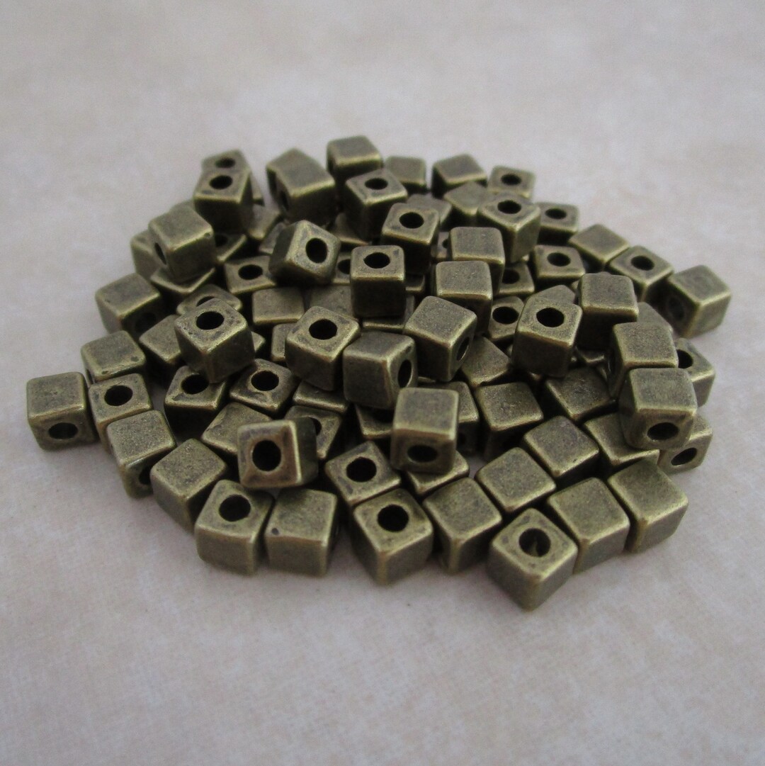 Antique Bronze 4mm Cube Spacer Beads - Etsy