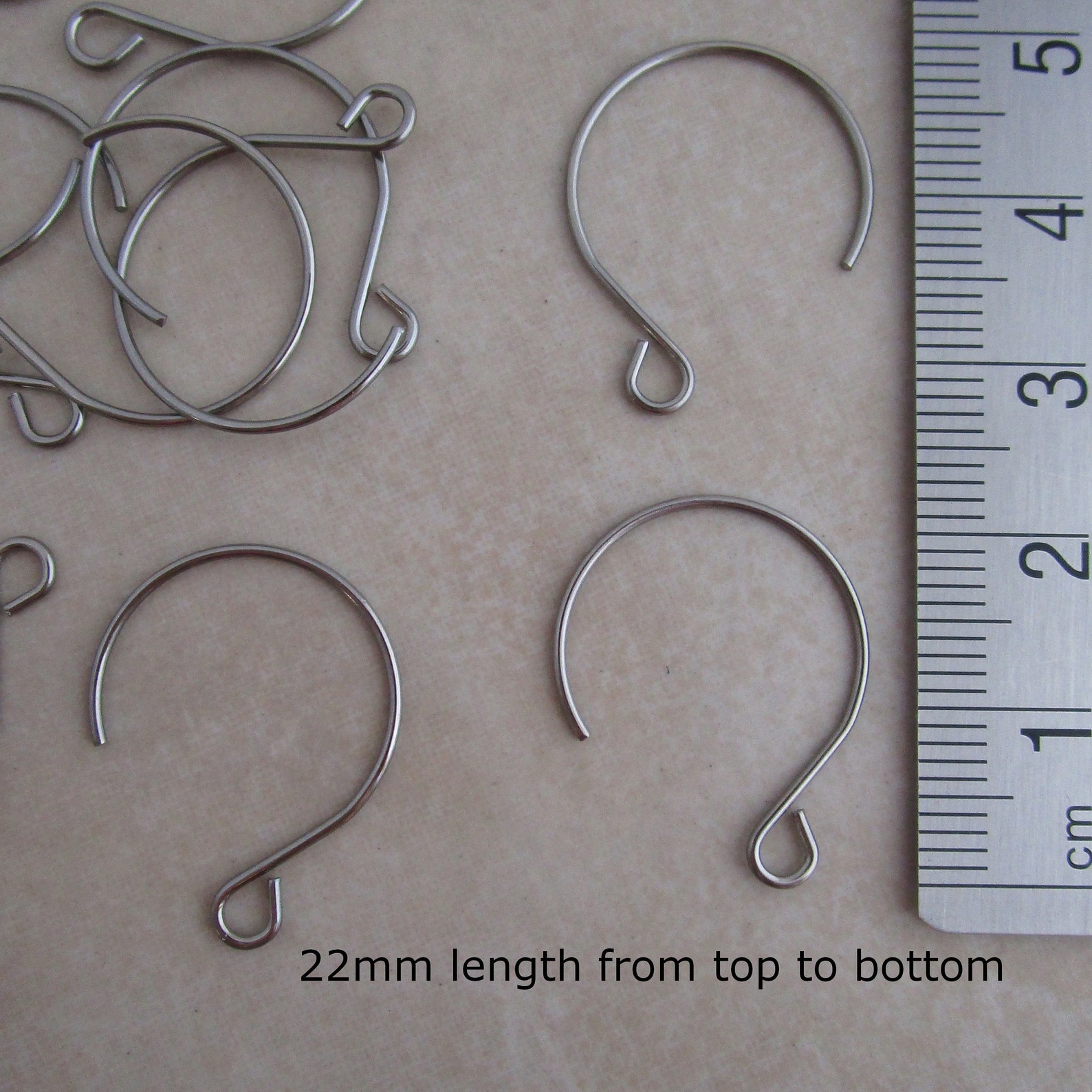 Stainless Steel Earring Hoop Hooks 21 Gauge Hypoallergenic 304 - Etsy