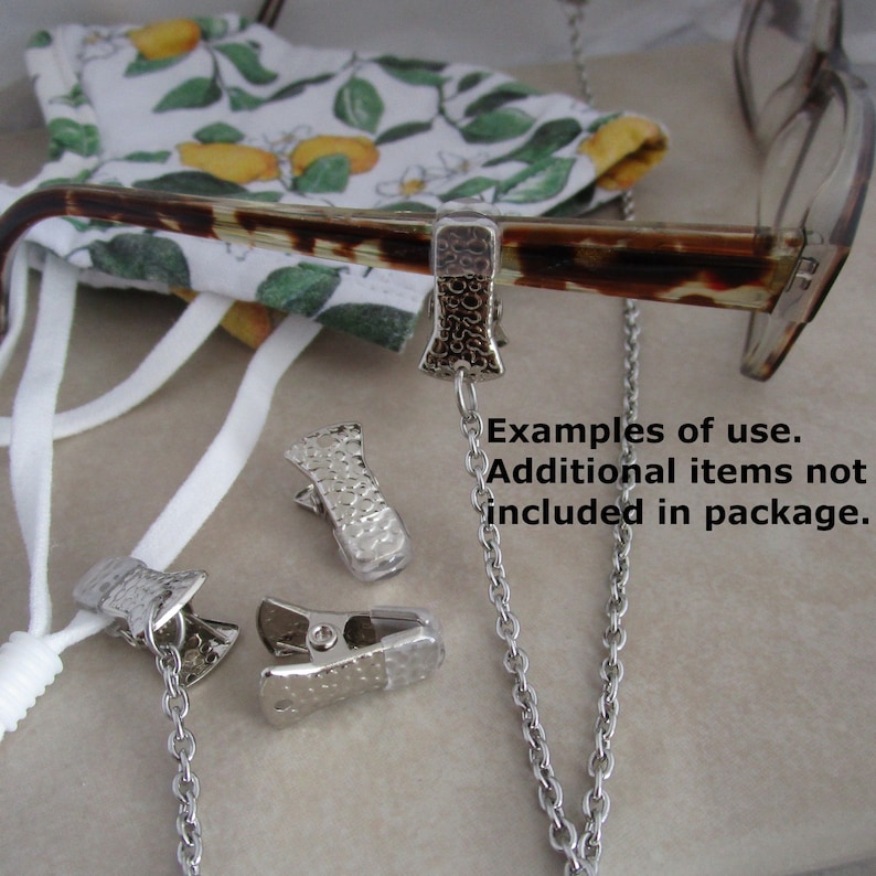4 Grip Clips for Eyeglass Chain Choice of Gold Silver or Gunmetal - Etsy