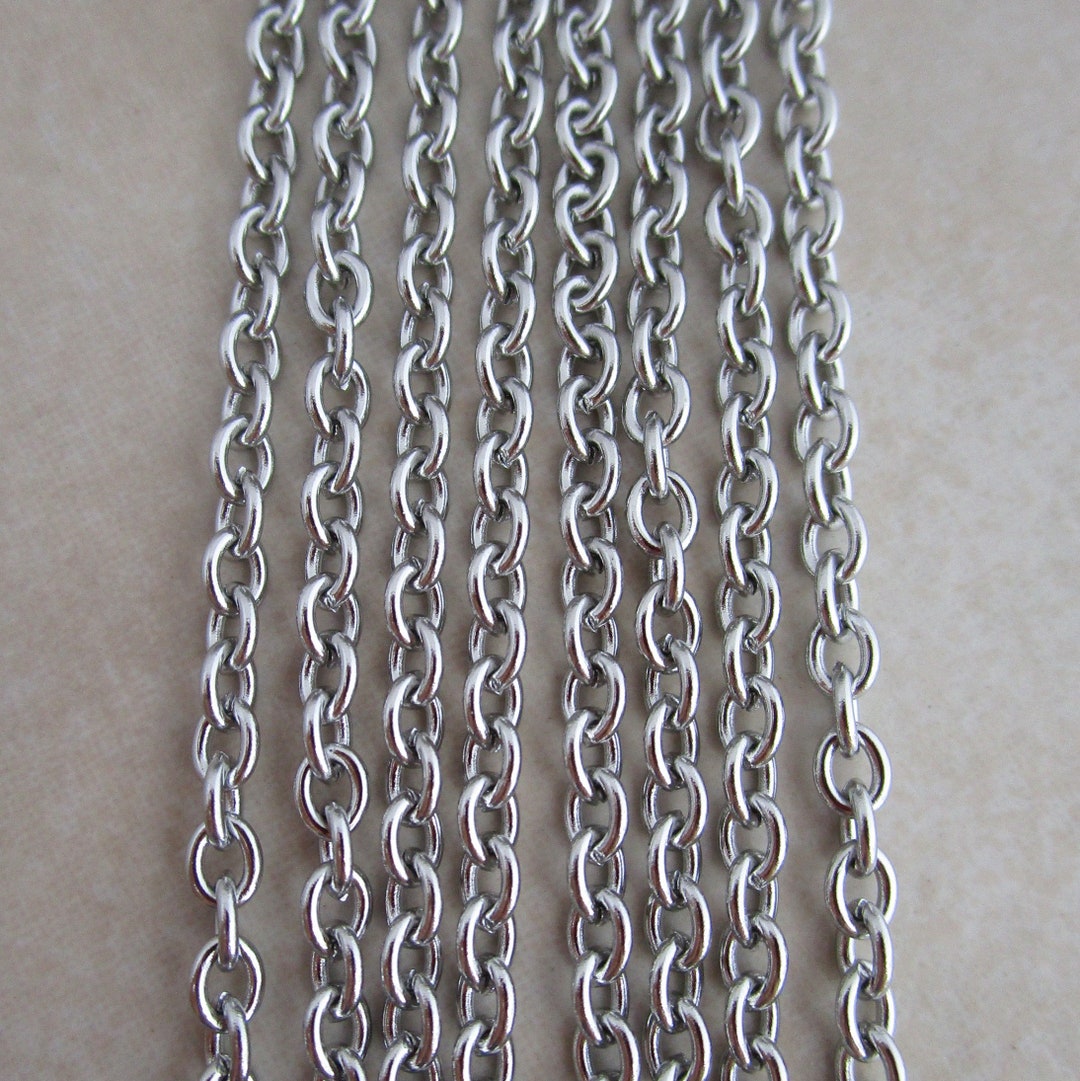 3mm Wide Cable Chain Stainless Steel Hypoallergenic Anti Tarnish - Etsy