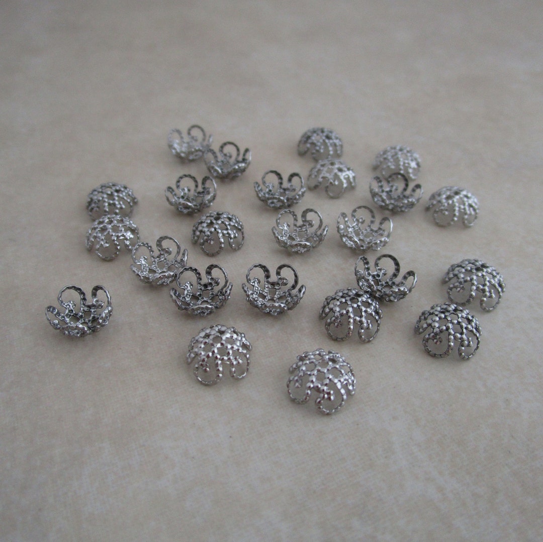 50 Stainless Steel Fancy Filigree Bead Caps 8mm - Etsy