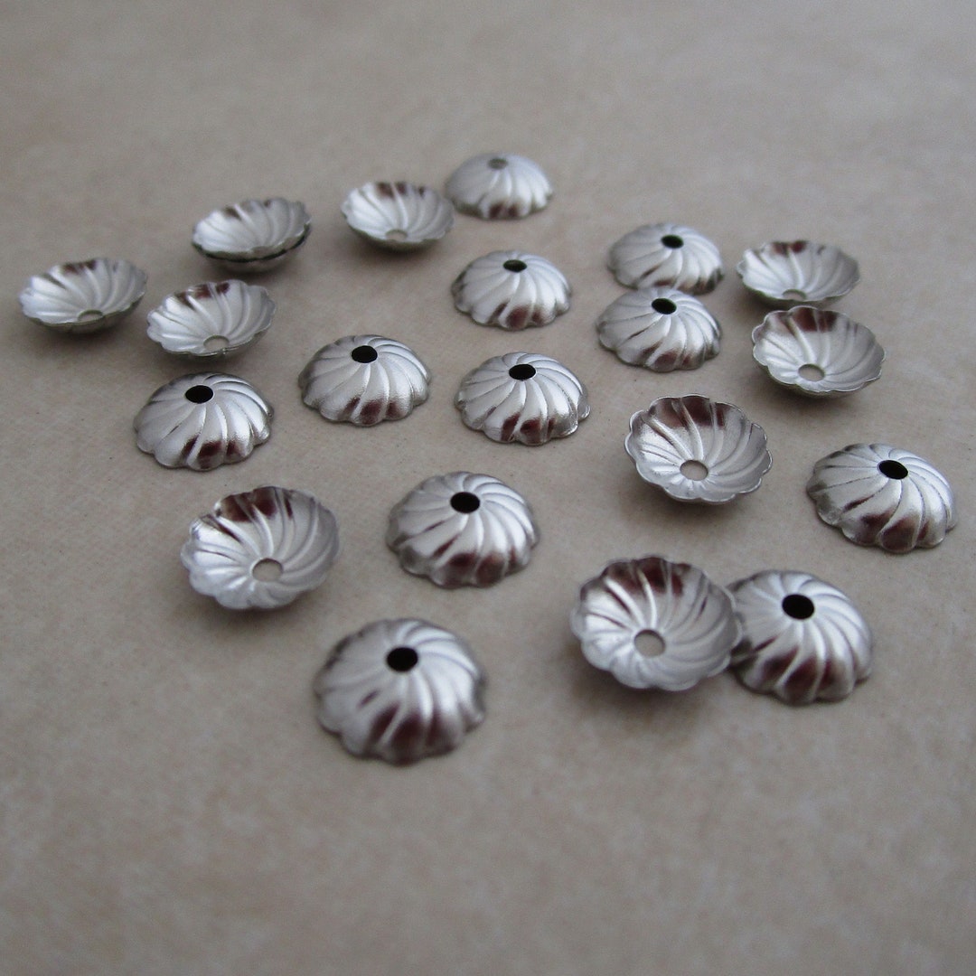8mm Corrugated Bead Caps Stainless Steel - Etsy