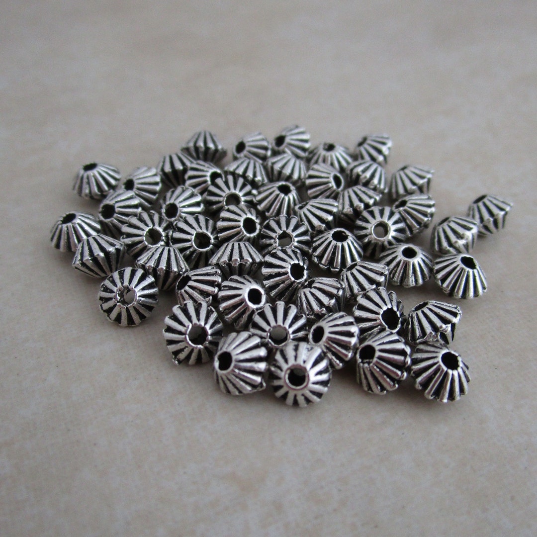 Antique Silver Alloy Bicone Beads Tibetan Style 5mm - Etsy