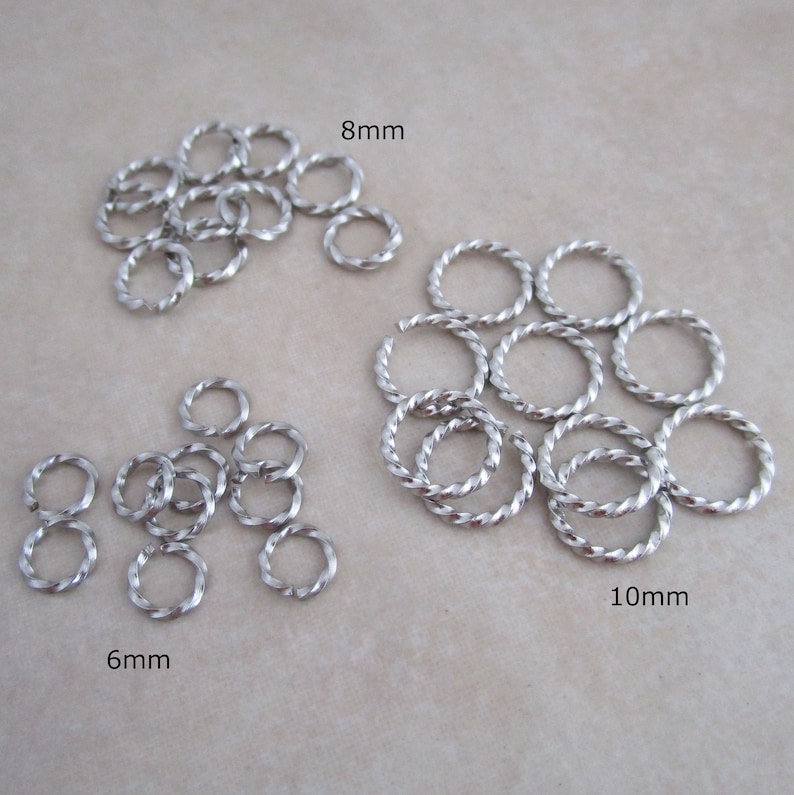 20 Stainless Steel Twisted Jump Rings 6mm 8mm or 10mm - Etsy