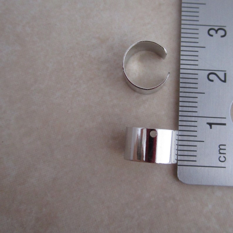 Ear Cuff Blanks DIY Platinum Steel Finish 23 Gauge With Hole - Etsy