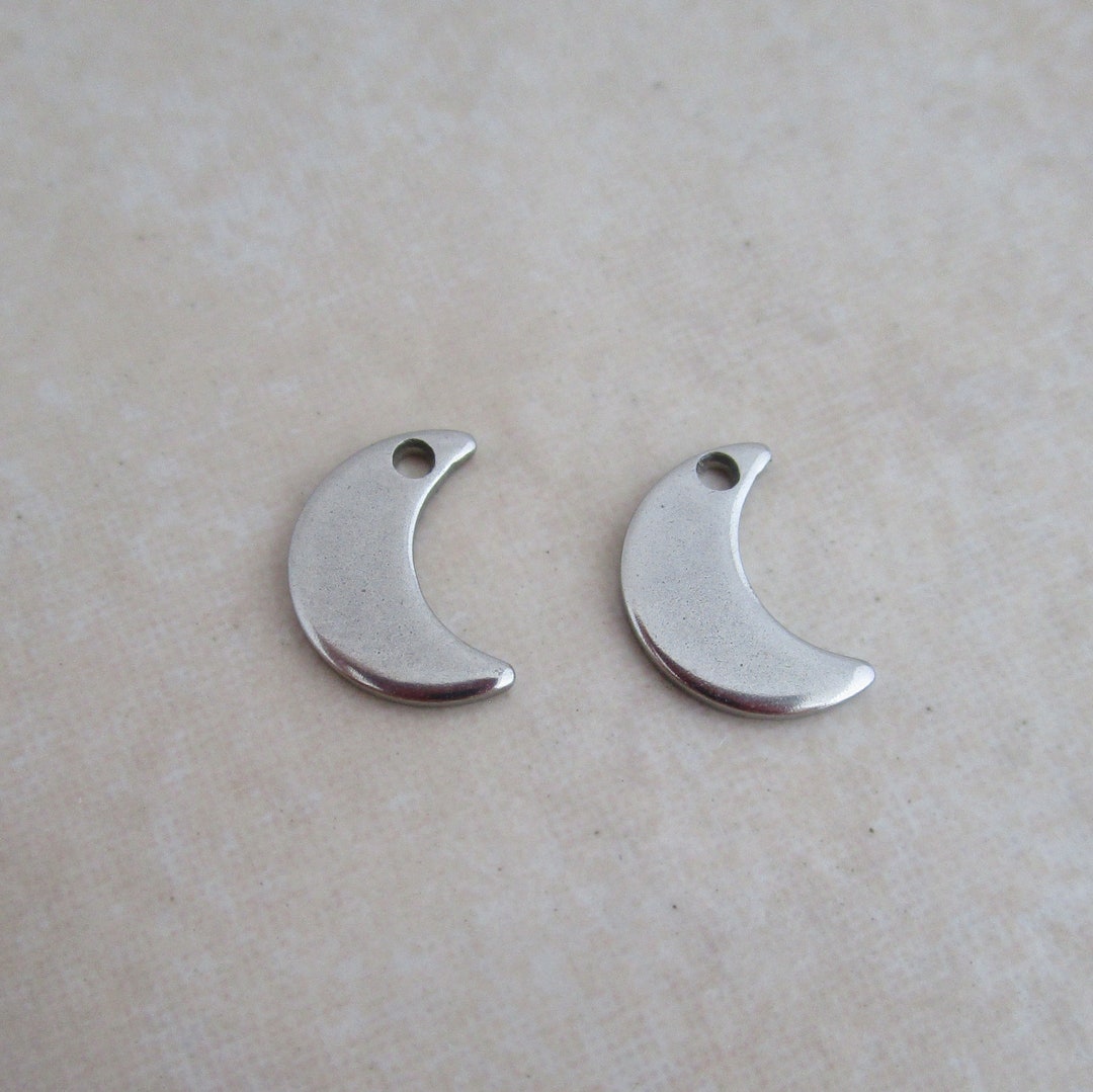 Stainless Steel Moon Charms 10mm Small Crescent Arch - Etsy