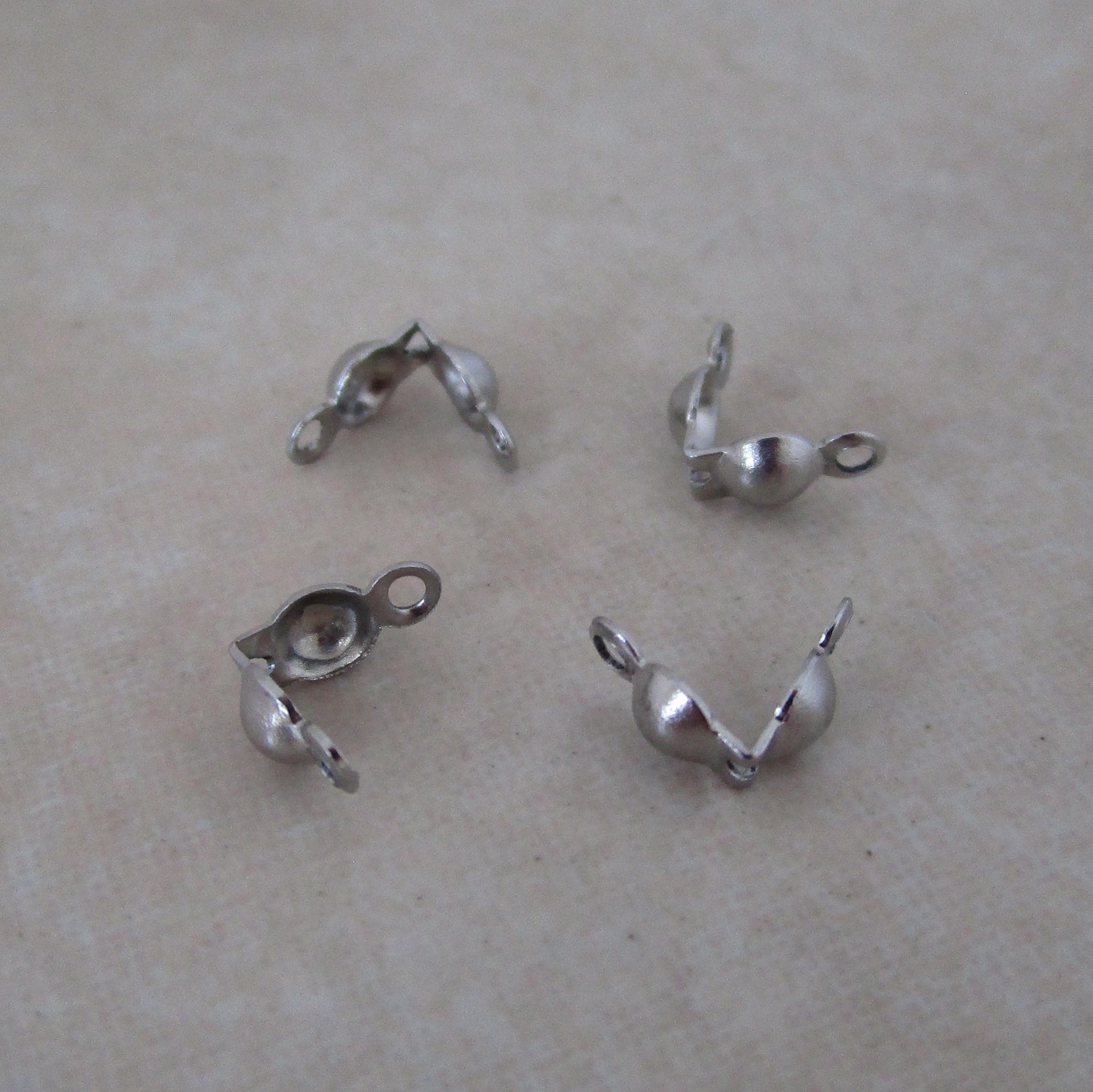 3mm Wide Stainless Steel Small Clamshell Crimp Knot Covers - Etsy