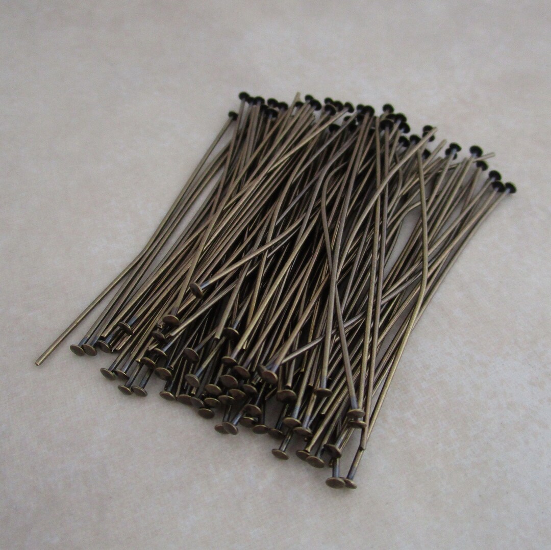 50 Antique Brass 2 Inch Headpins 21 Gauge - Etsy