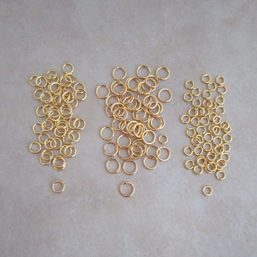 100 Gold Plated Jump Rings Brass Open 21 Gauge 4mm 5mm or 6mm - Etsy