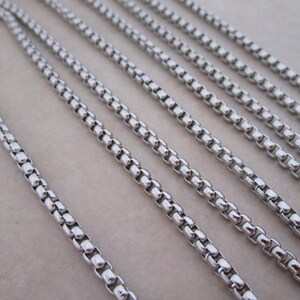 5 Feet 2.7mm Wide Box Chain Stainless Steel Hypoallergenic Anti Tarnish ...
