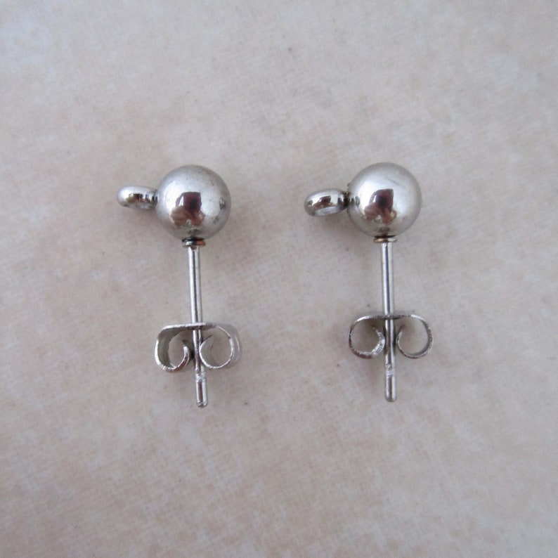 Stainless Steel 5mm Ball Earring Studs Hypoallergenic With Front Facing ...