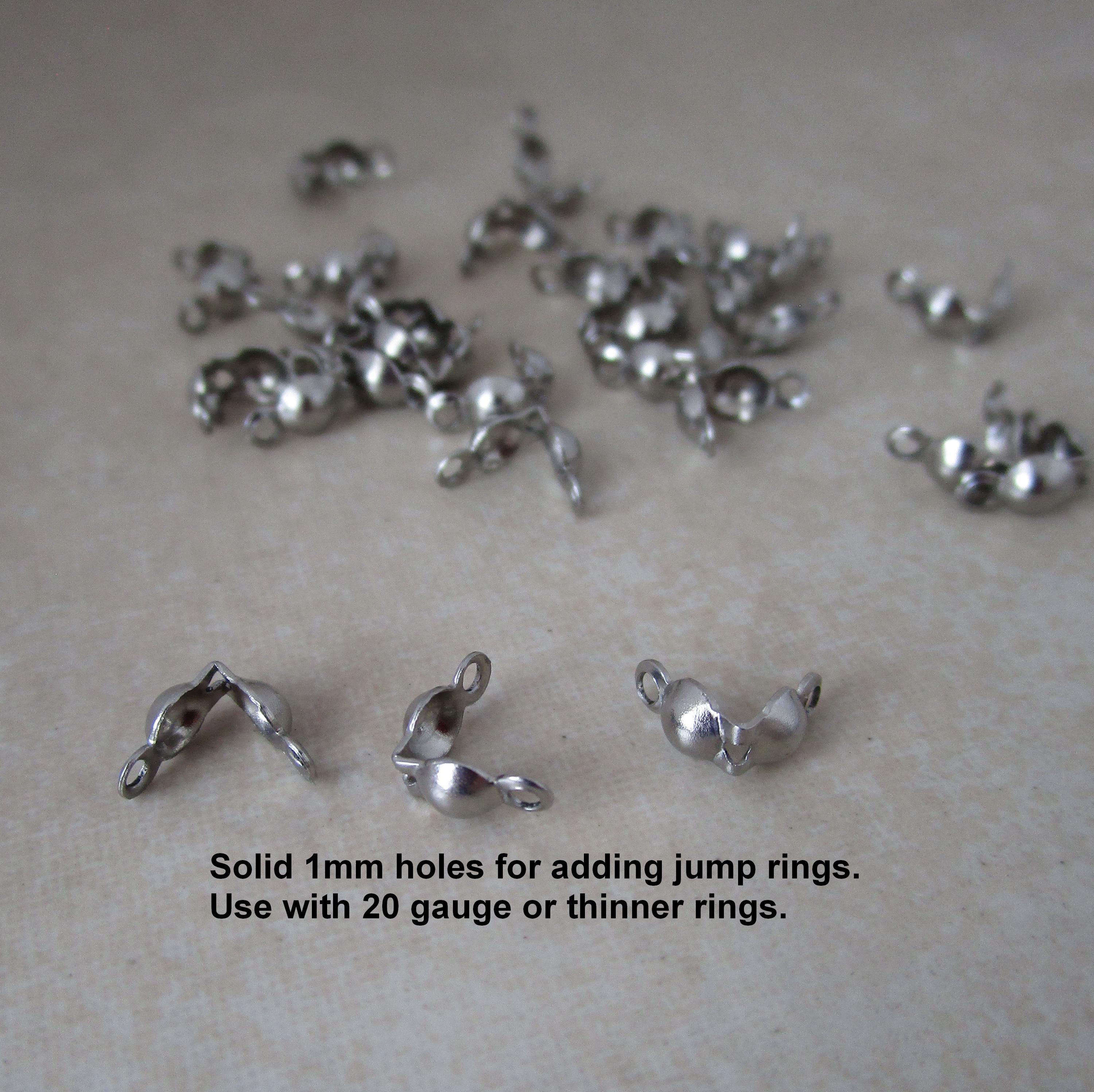 3mm Wide Stainless Steel Small Clamshell Crimp Knot Covers - Etsy