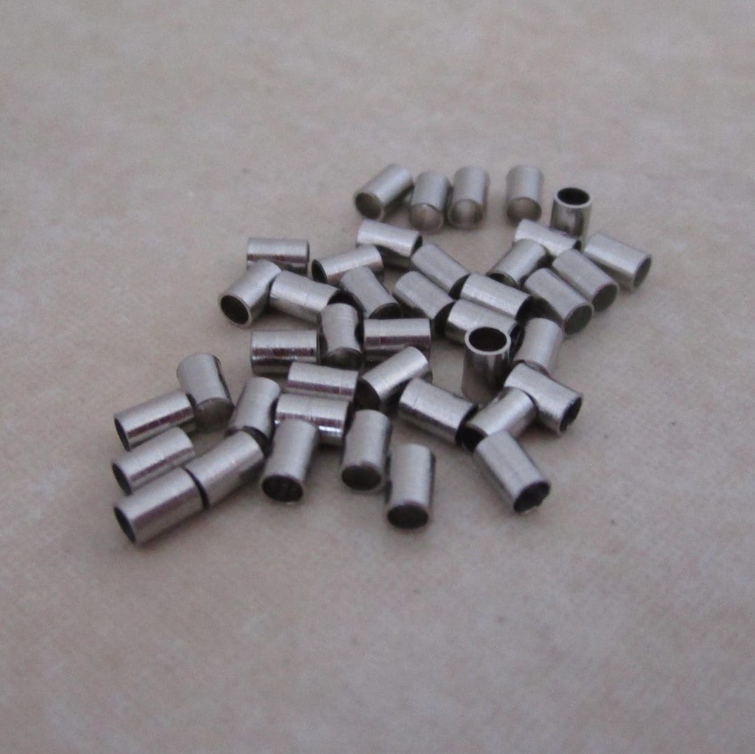 50 Stainless Steel Crimp Tubes 3mm X 1.9mm - Etsy