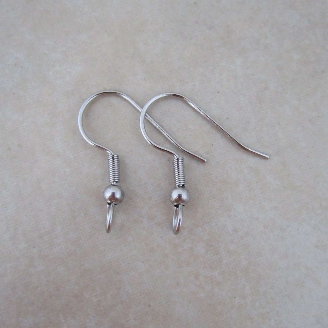 Hypoallergenic Stainless Steel Earring Hooks 22 Gauge Front Facing Loop ...