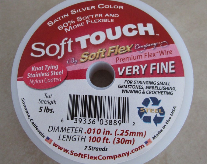 100' Soft Touch Clear Steel Beading Very Fine Jewelry Wire 7 Strand ...
