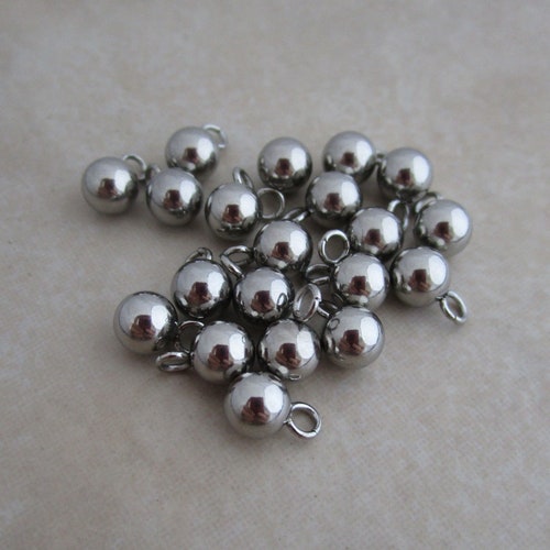 Steel Ball Charms 6mm Round Metal Ball Drops Stainless - Etsy